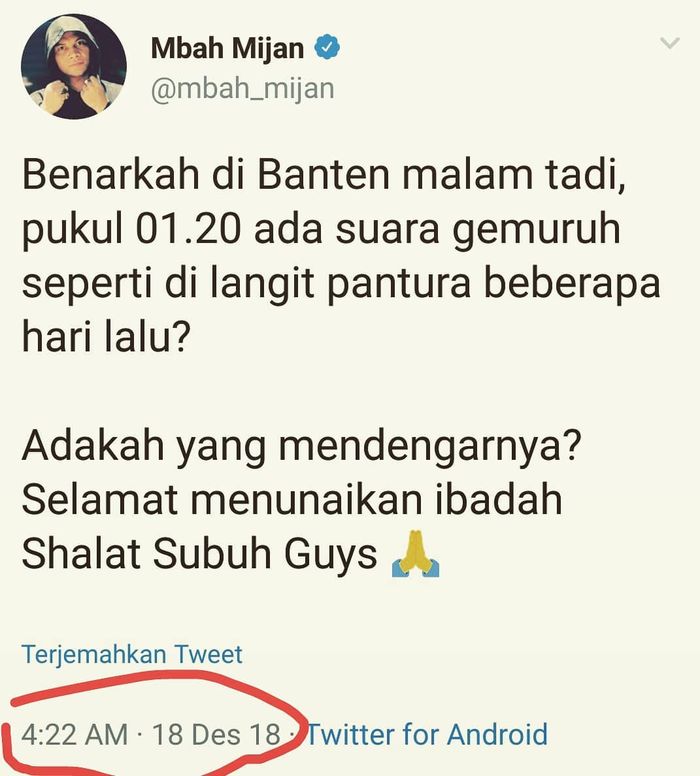 Mbah Mijan Dengar Suara Gemuruh di Banten 5 Hari Sebelum Tsunami Terjadi