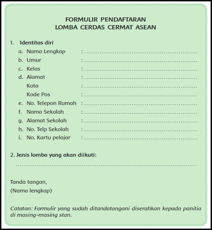 Cari Jawaban Materi Kelas 6 SD Tema 5, Apa Tujuan Mengisi Formulir? - Bobo
