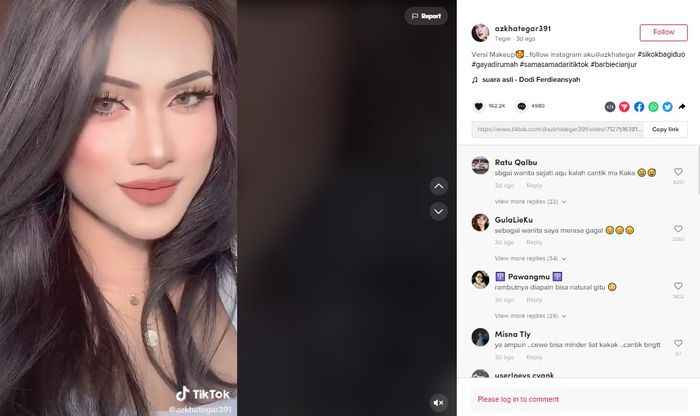 Netizen Sampai Geger! TikToker Laki-Laki Ini Berhasil Sulap Wajahnya Jadi Wanita Cantik Hanya ...