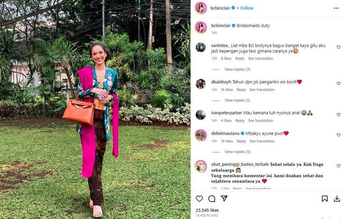 Pakai Kebaya Warna Nyentrik, BCL Tampil Modis Tenteng Tas Branded ...