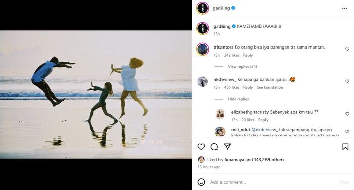 Gading Marten Bagikan Foto Bareng Gempi dan Gisella Anastasia di Pantai, Potret Harmonis dengan ...