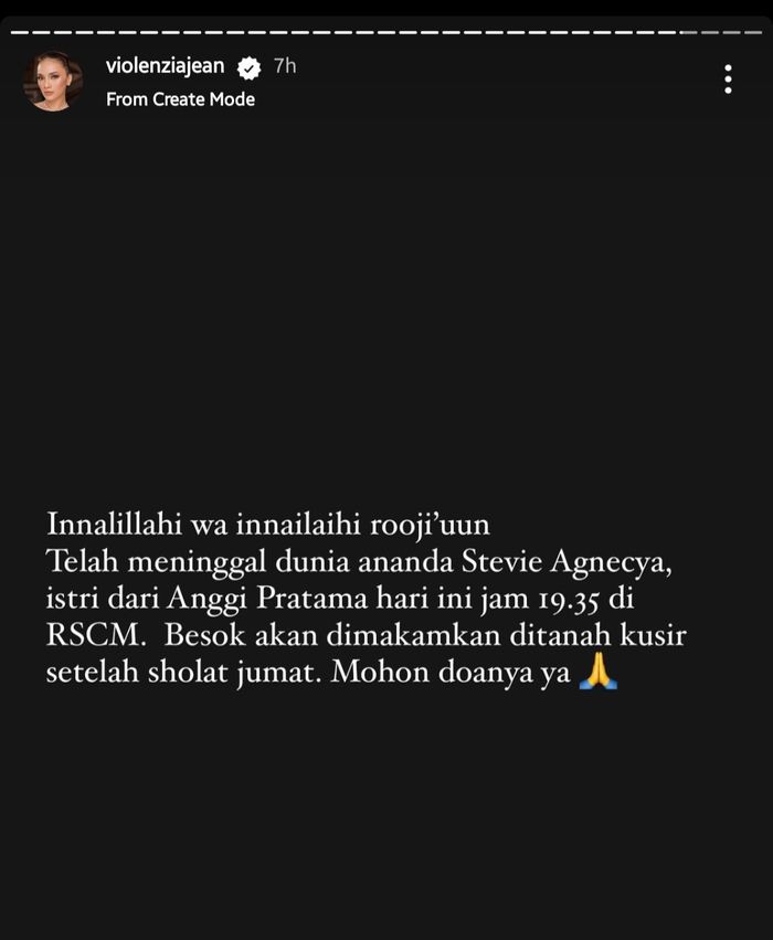 Stevie Agnecya Mantan Istri Samuel Rizal Meninggal Dunia, Dimakamkan Hari Ini