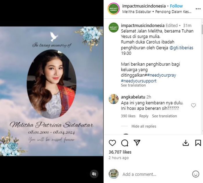 BREAKING NEWS: Melitha Sidabutar, Kembaran Melisha Sidabutar Meninggal Dunia di Usia 23 Tahun ...
