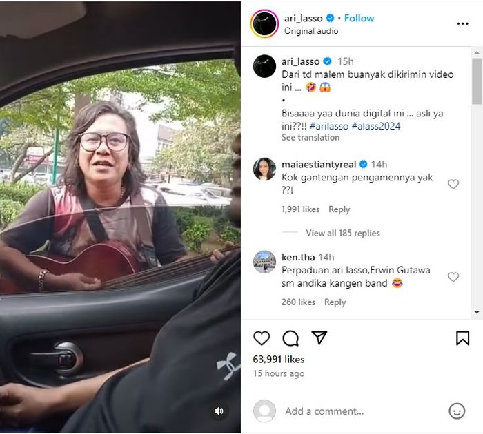 Ari Lasso Bagikan Video Pengamen yang Mirip Dirinya, Maia Estianty Ikut ...