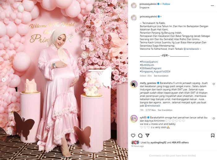 Akhirnya Syahrini Spill Foto Princess R yang Baru Lahir, Suara Tangisan ...