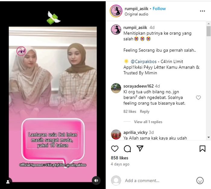 Curhat Pilu Cut Intan Nabila, Ngaku Sempat Tak Direstui Orang Tua Nikah ...