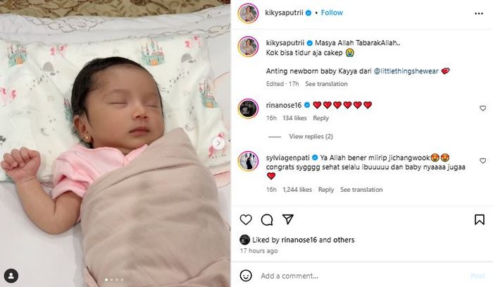 Kiky Saputri Bagikan Potret Baby Kayya yang Tertidur Pulas, Bentuk ...