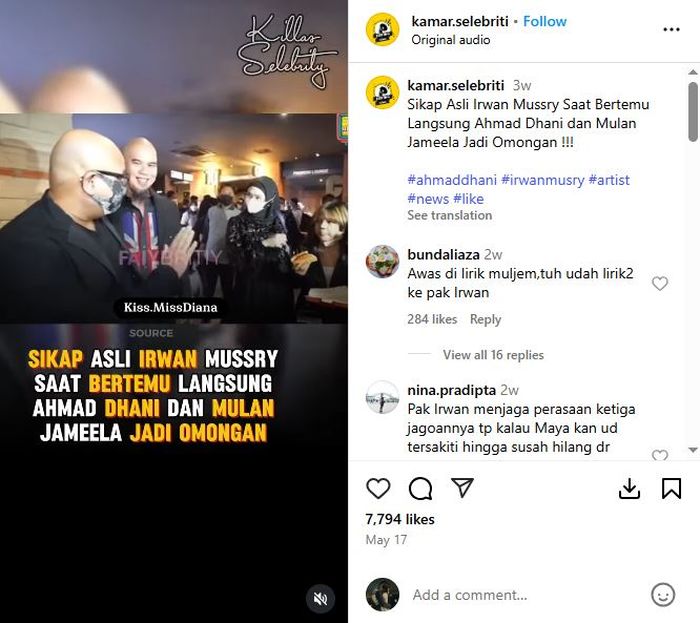 Sikap Irwan Mussry saat Bertemu Mulan Jameela Jadi Sorotan, Begini Reaksi Mengejutkan Ayah Tiri ...
