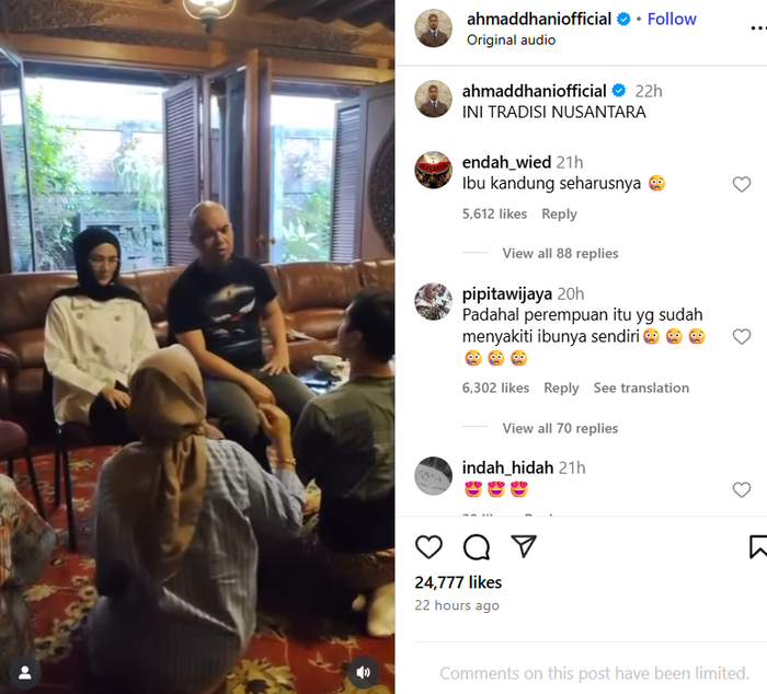 Momen Gladi Bersih Sungkeman Al Ghazali, Mulan Jameela Dampingi Ahmad Dhani, ke Mana Maia Estianty?