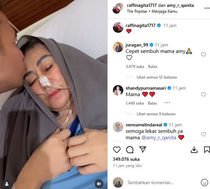 Innalillahi, Ibunda Raffi Ahmad Dirawat di Rumah Sakit, Kondisi Amy Qanita Sekarang Terungkap