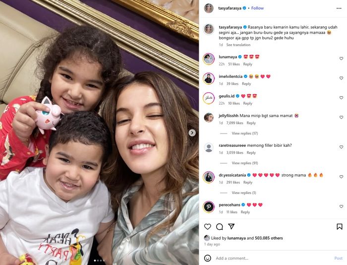 Cerai dengan Ahmad Assegaf, Tasya Farasya Bagikan Pesan Menyentuh Ini pada Kedua Anaknya: Jangan ...