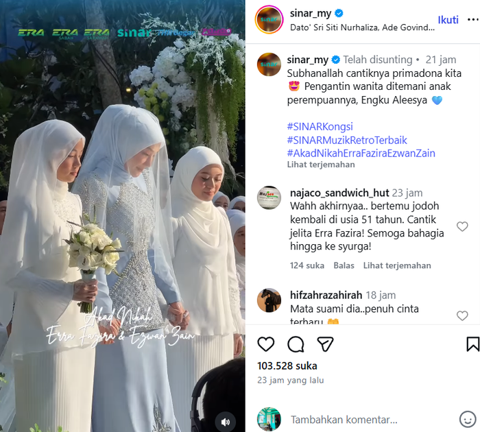 Selamat! Erra Fazira, Mantan Istri Engku Emran Menikah Lagi di Usia 51 ...