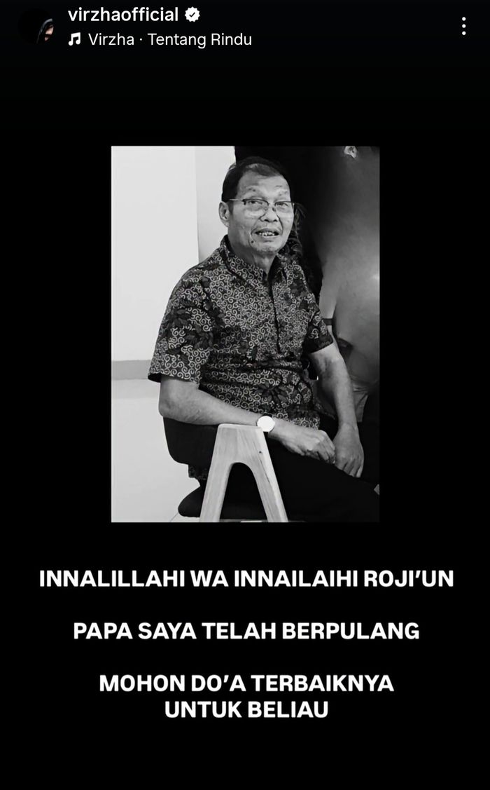 Innalillahi, Ayah Virzha Meninggal Dunia