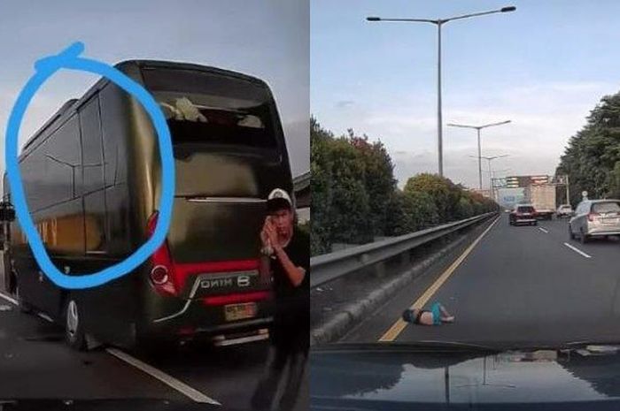 Kronologi Balita Jatuh dari Bus TNI AD di Tol JORR, Terkapar di Jalan ...