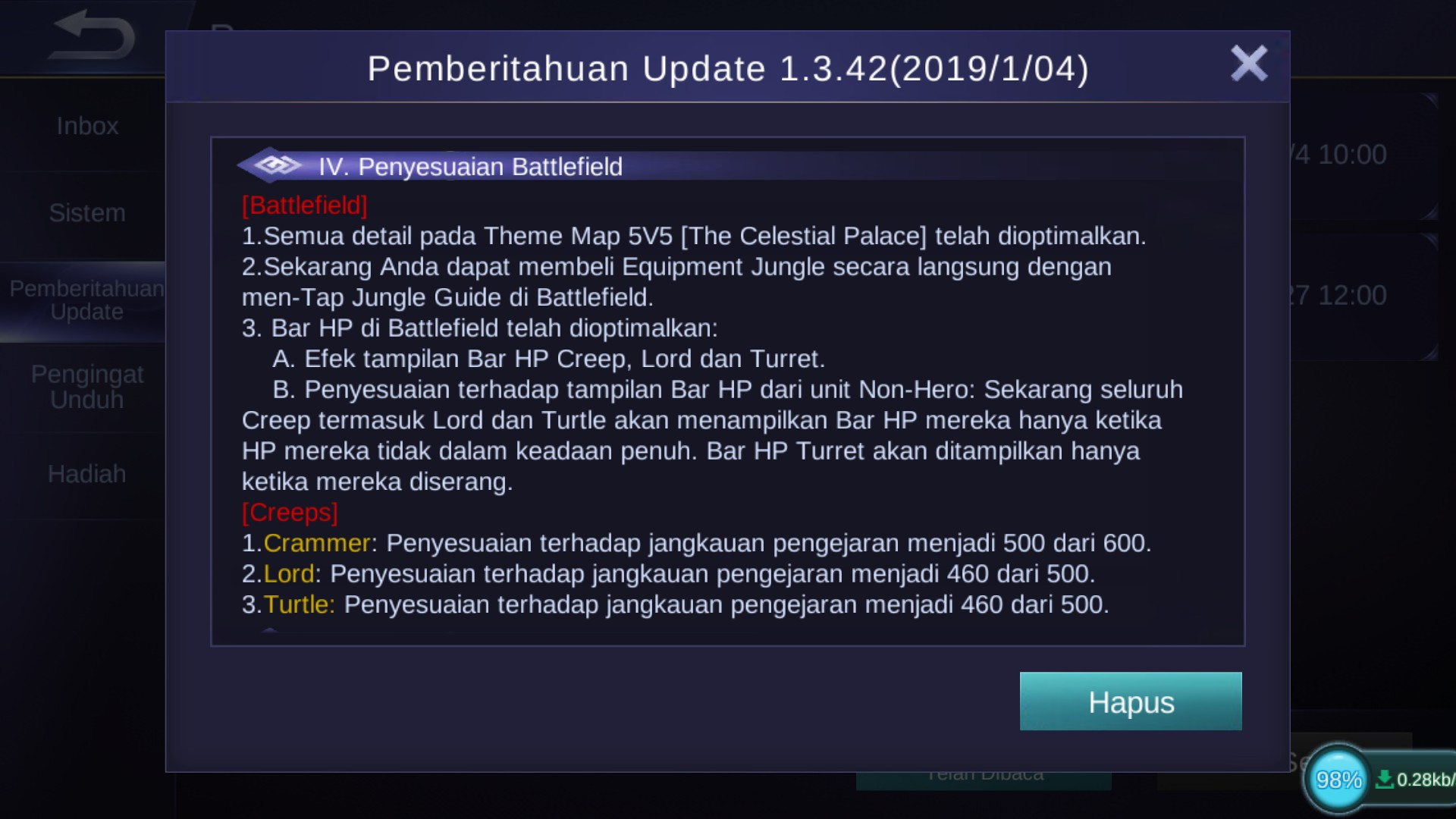 Inilah Perubahan Tampilan Battlefield Mobile Legends versi 1.3.42 ...