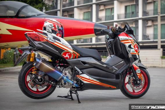 Modifikasi Yamaha XMAX Pakai Livery Helm Arai Bertabur Aksesoris Sultan