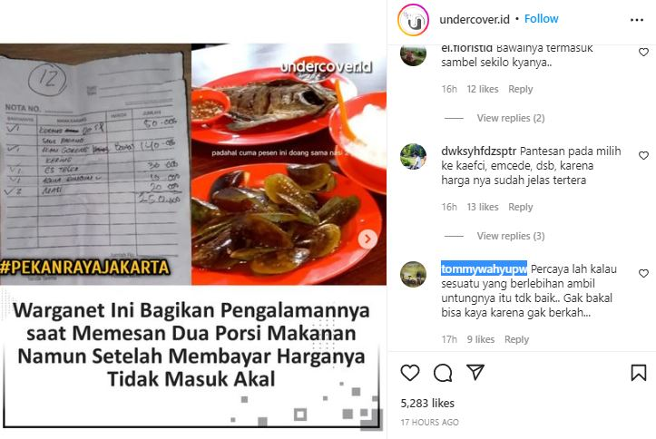 Harga Air Mineralnya di Luar Nalar, Bon Pesanan Makanan Ini Jadi Viral ...
