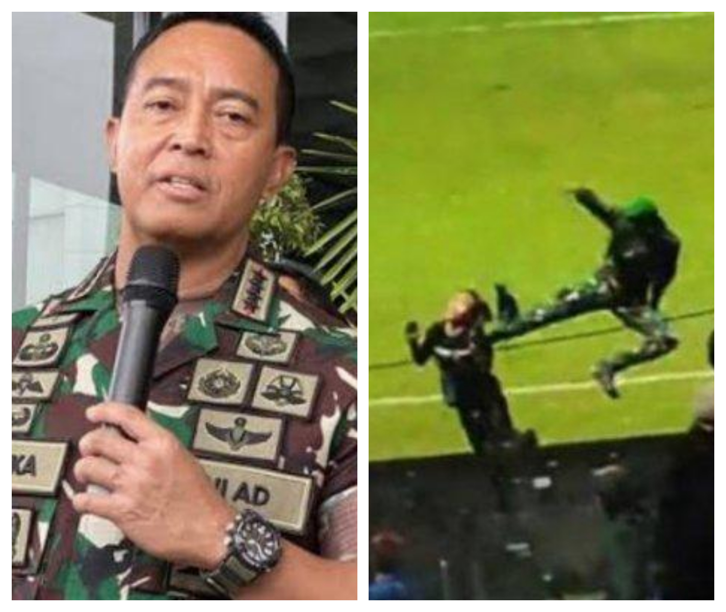 Oknum TNI Tendang Kungfu Suporter di Kanjuruhan, Jenderal Andika Perkasa Ngamuk: Itu Sudah ...