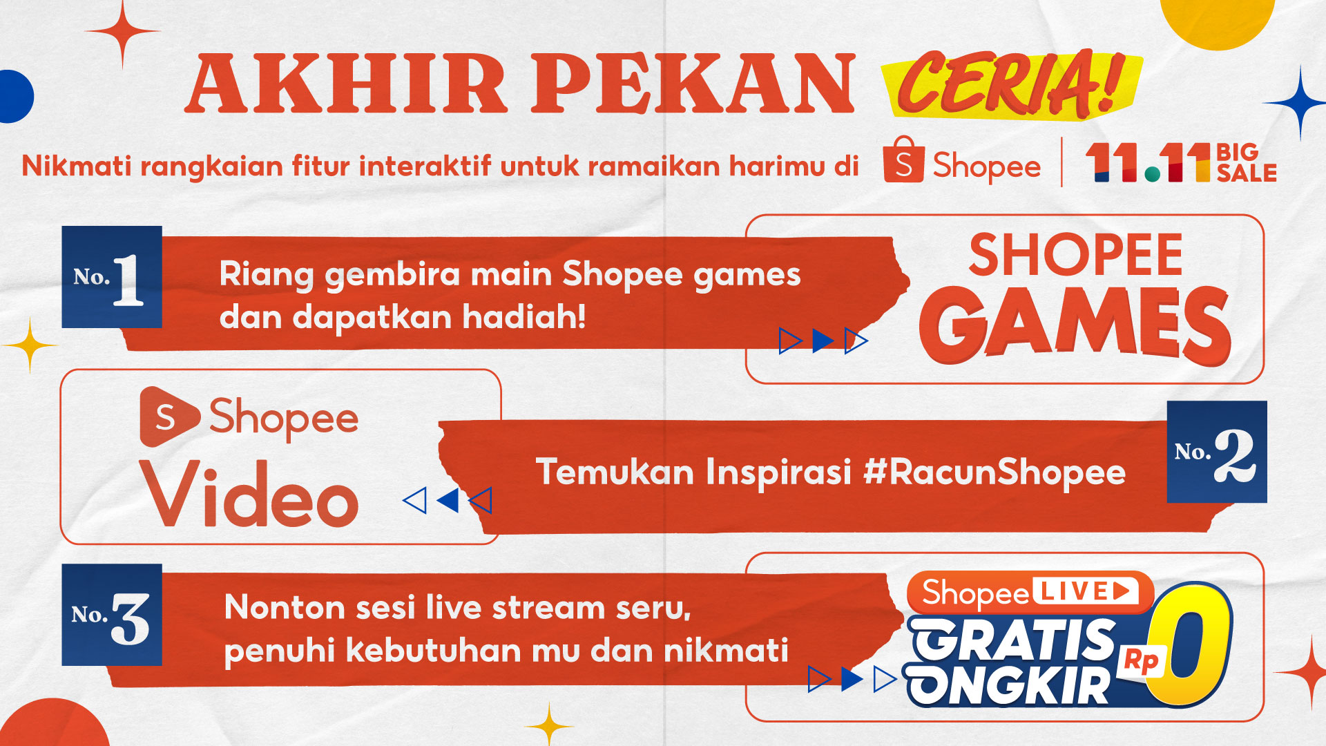 3 Promo Shopee 11.11 Big Sale Spesial Akhir Pekan, Ada Bonus Shopeepay Rp1 Juta dan Voucher Belanja