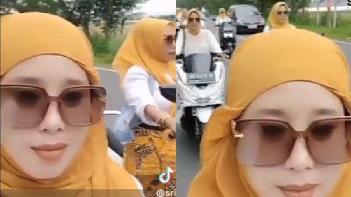 Konvoi Tanpa Helm di Jalan Raya, Aksi Emak-emak Hijab Kuning Ini Bikin Ngelus Dada, Berujung ...