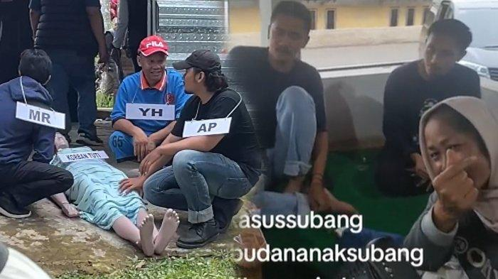 Disoraki saat Hadir di Rekonstruksi Kasus Subang, Mimin Acungkan Jempol hingga Buat Tanda ...