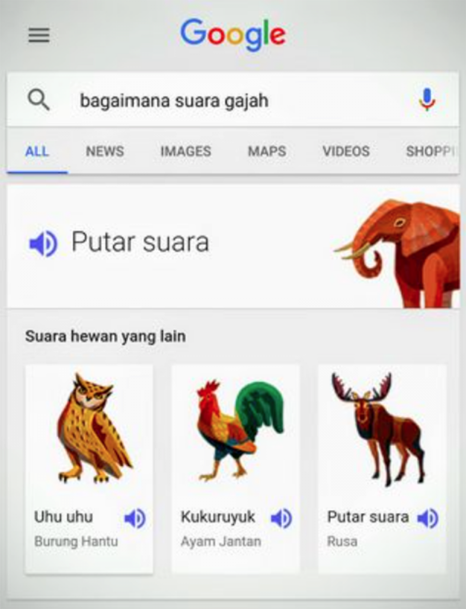 Begini Caranya Mencari Suara Binatang Lewat Google