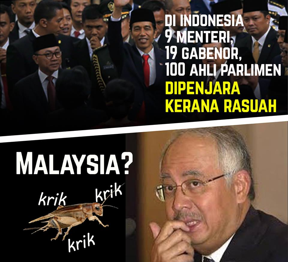 Rakyat Malaysia Iri Pemberantasan Korupsi di Indonesia, Bikin Meme ...