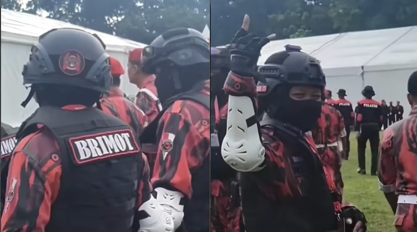 Brigade Motor (Brimot) Berseragam Loreng Merah Hitam Viral di Sosmed ...