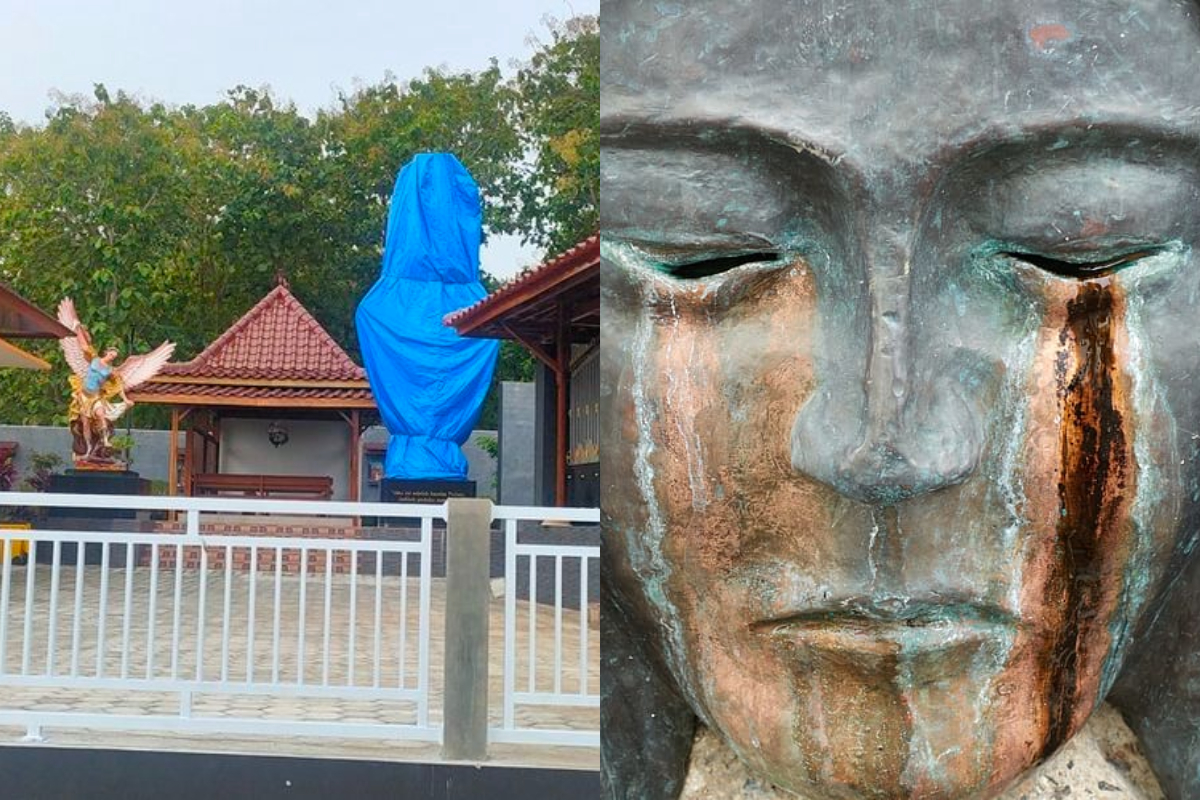 Di Kulon Progo Ditutupi Terpal Biru, di Tempat-tempat Lain Patung Bunda ...