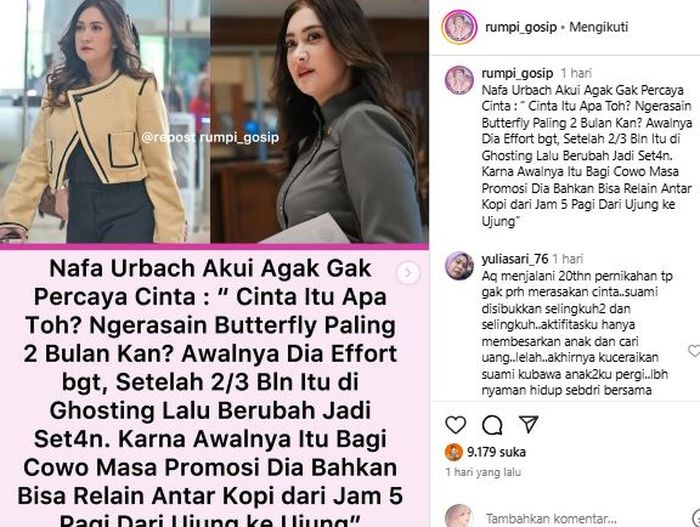 Video Ngaku Diselingkuhi 100 Kali Mencuat Lagi Usai Lebaran, Nafa Urbach Akui Kini Tak Percaya Cinta