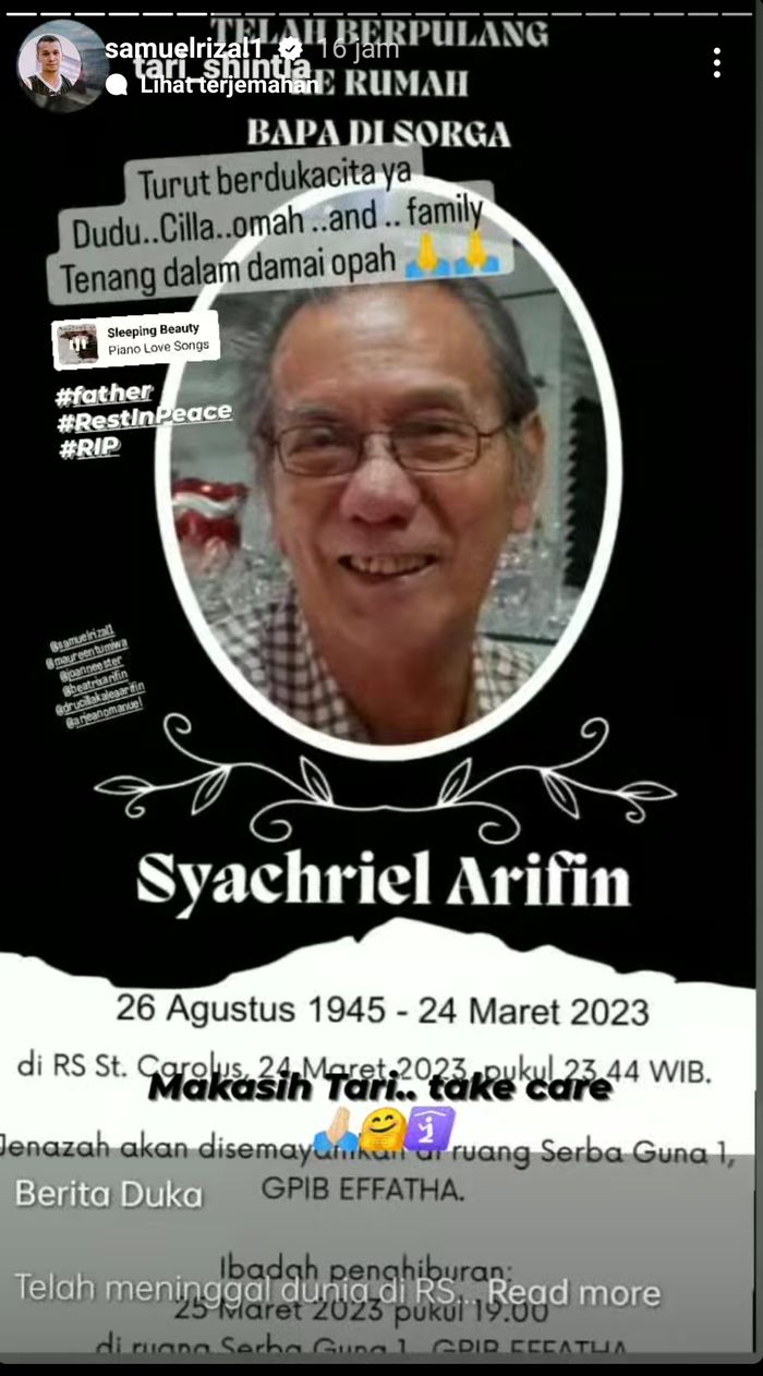 RIP, Ayah Samuel Rizal Meninggal Dunia